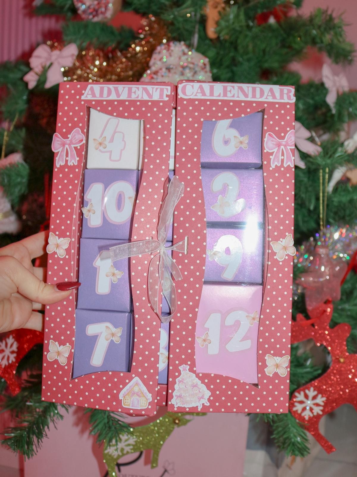 Reorah Red Polka Dot Jewelry Advent Calendar 12 Pieces