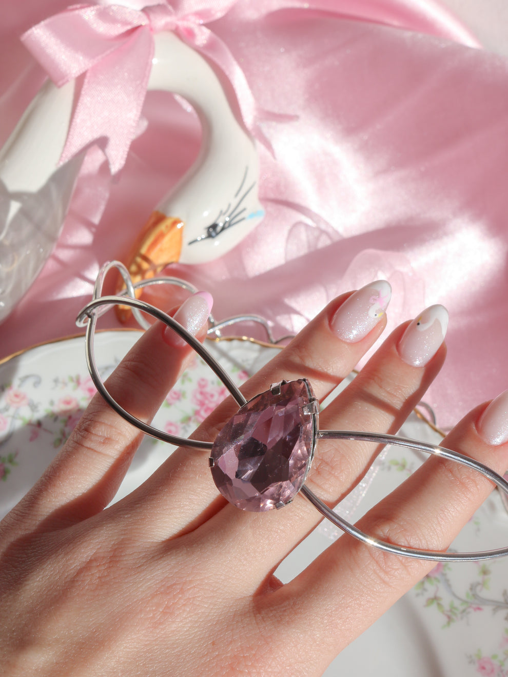 Swan Princess Odette Pink Stone Tiara, Silver Plated Protection Stone ...