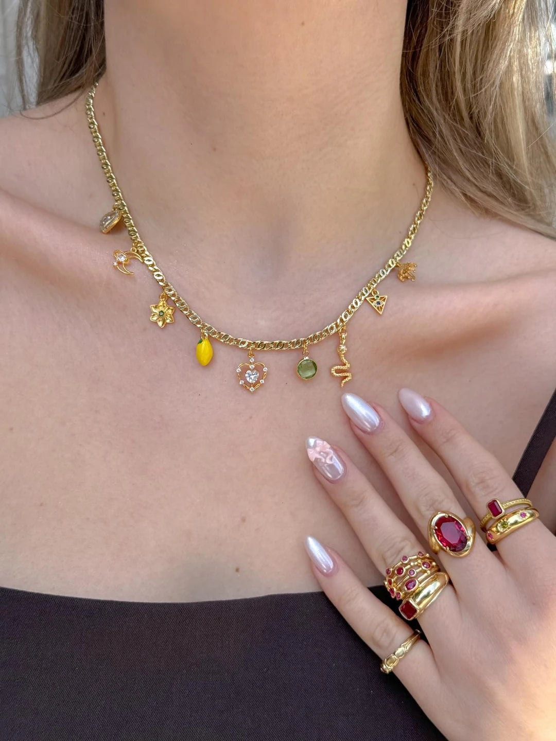 Summer Charm Necklace Xuping Chain – Reorah - Reoriva LLC